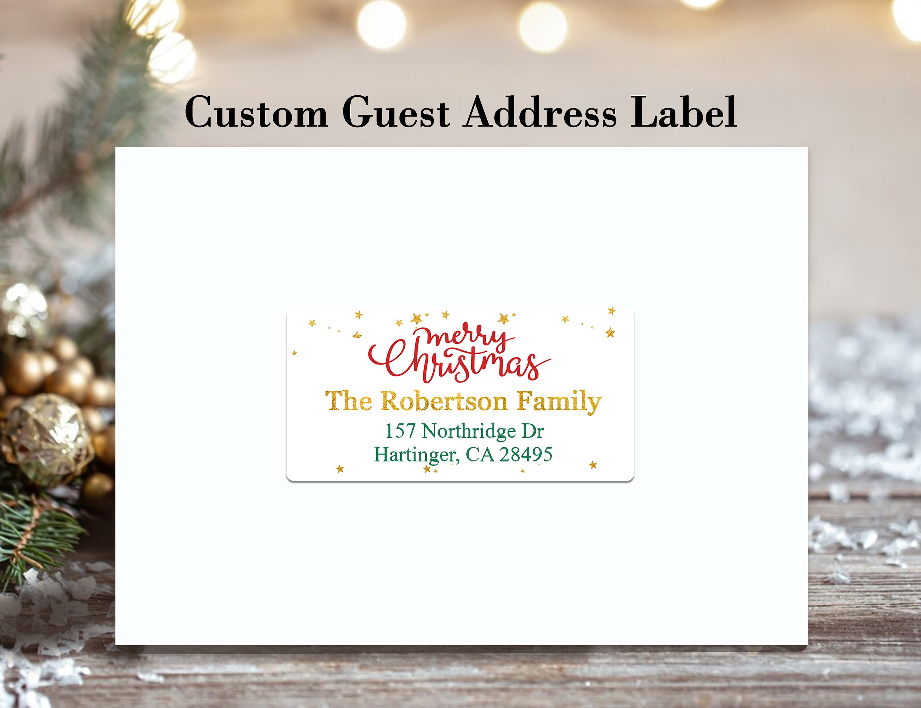 Recipient Address Labels for Christmas Card/christmas Recipient Mailing ...