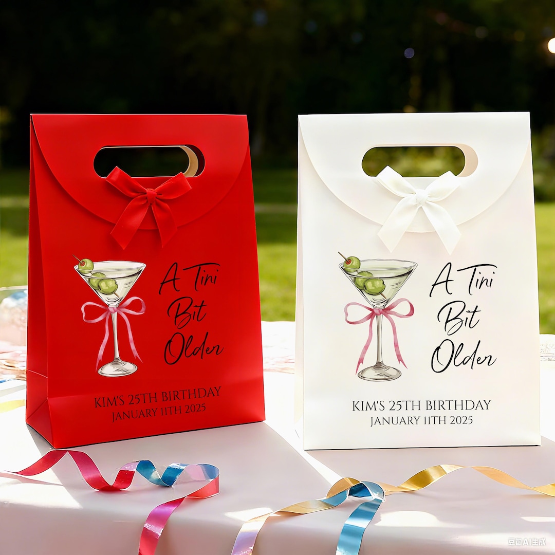 Custom A Tini Bit Older Martini Gift Bags/printed Kraft Favor Bags ...