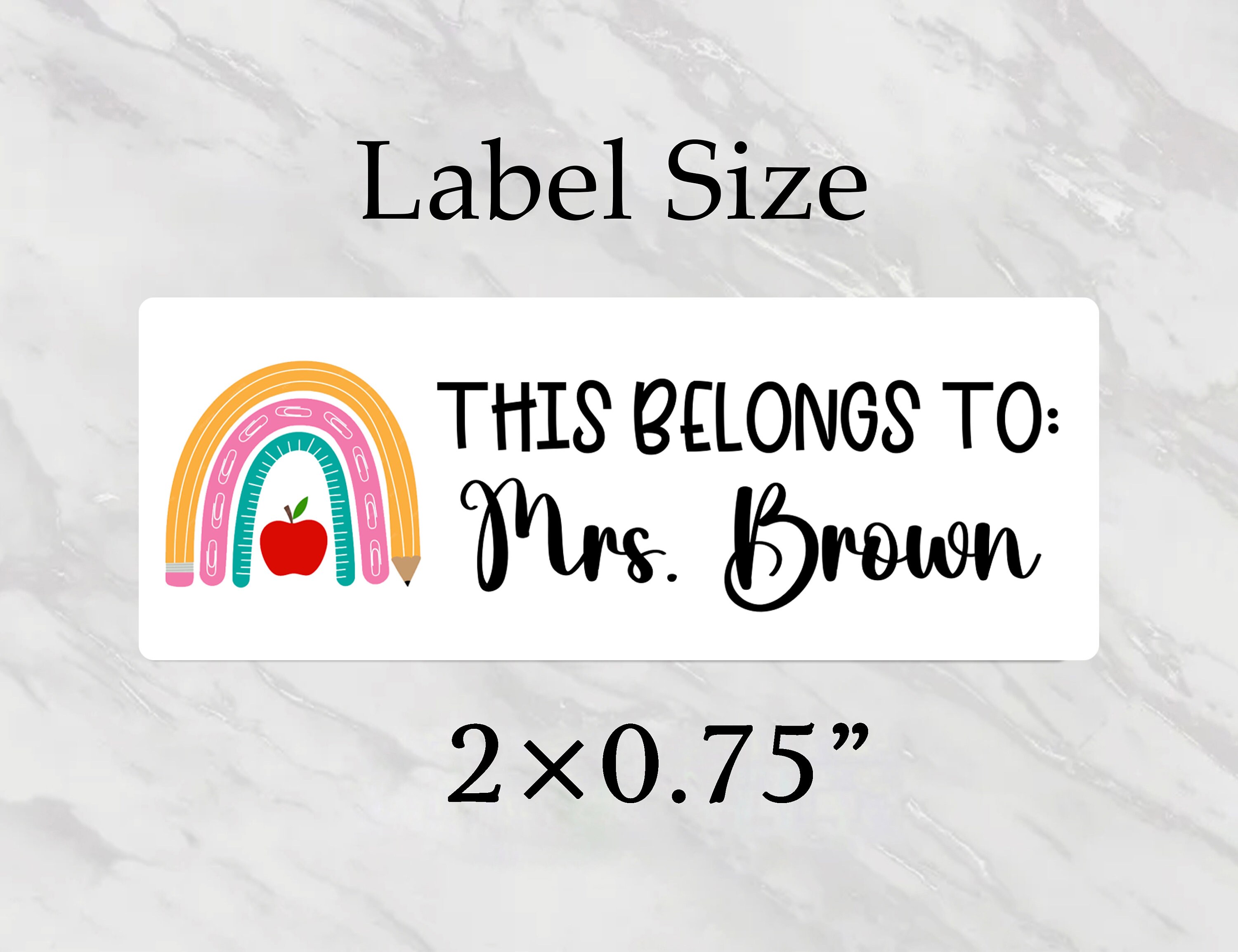 Set of 105 Teacher Labels Stickers/this Belongs to Custom Name Labels ...