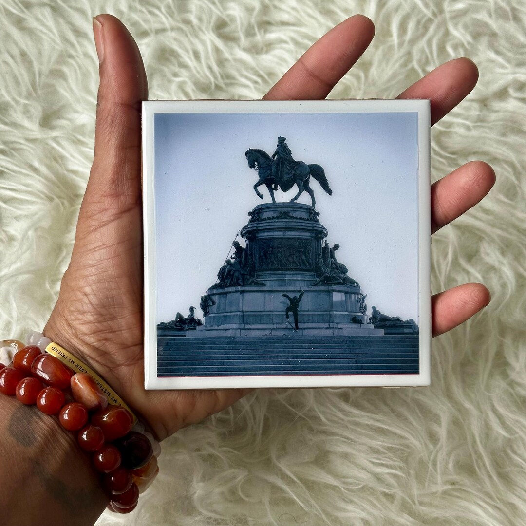 Washington Monument Fountain Photo Tile Coaster - Etsy