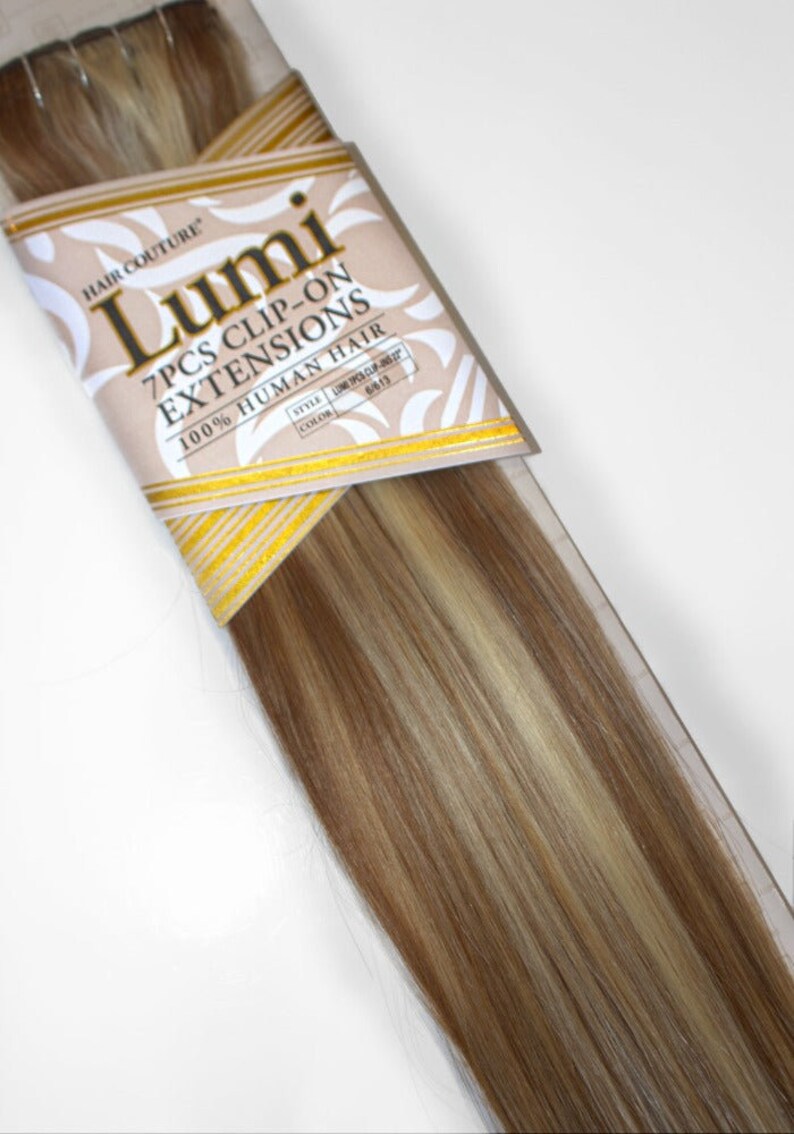 Lumi | Exclusive Highlighted Clip-in Human Hair Extensions 22" - Etsy