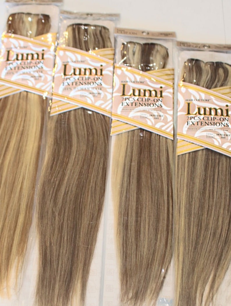 Lumi | Exclusive Highlighted Clip-in Human Hair Extensions 22" - Etsy