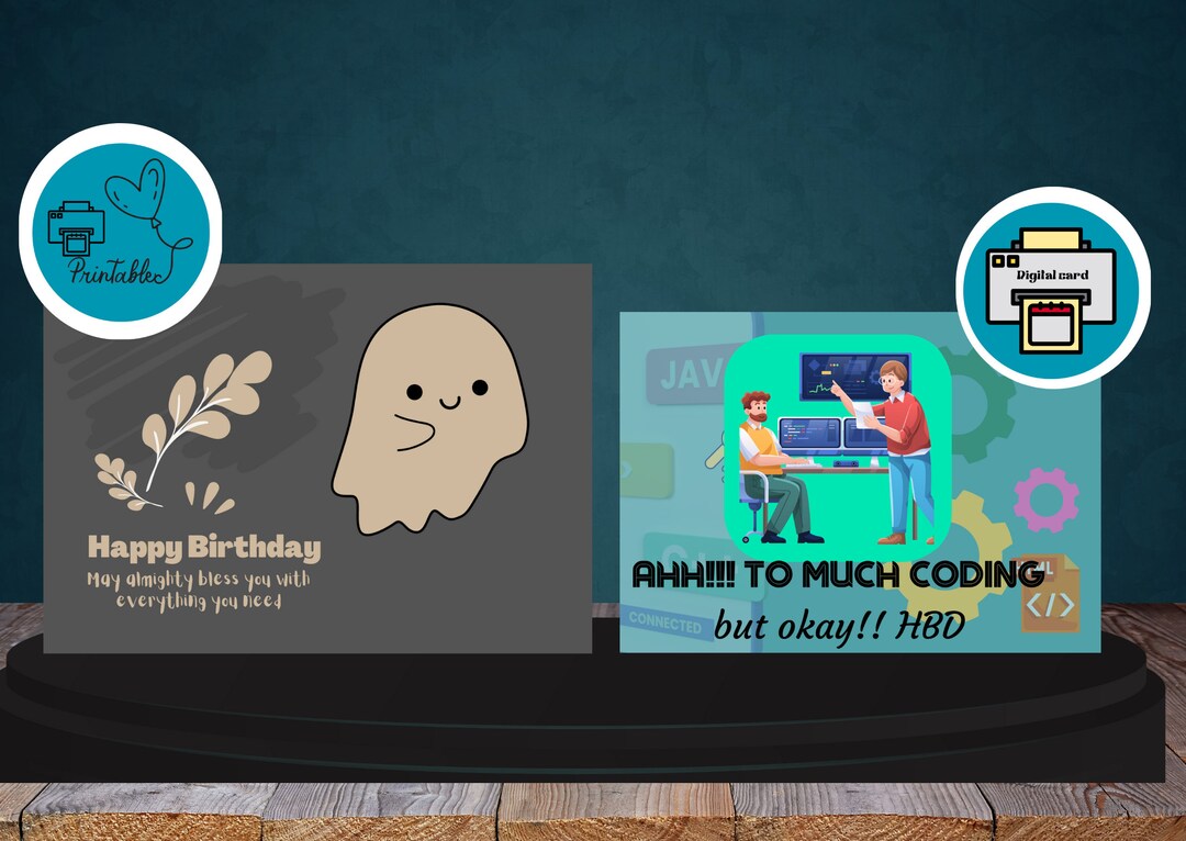 Digital Happy Birthday Card for Person Related to Coding Stuffs ...