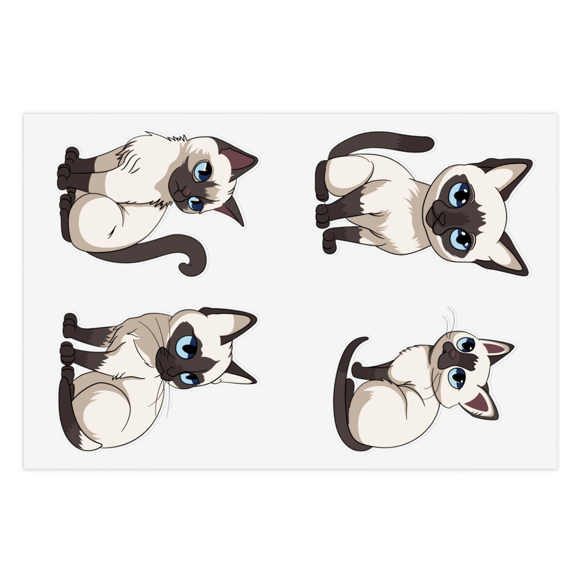 Siamese Cat Stickers, Siamese Cat Vinyl Stickers, Siamese Cat Decals ...