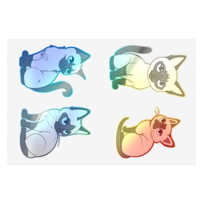 Siamese Cat Stickers Siamese Cat Decals Cat Lover Gift Siamese Cat ...