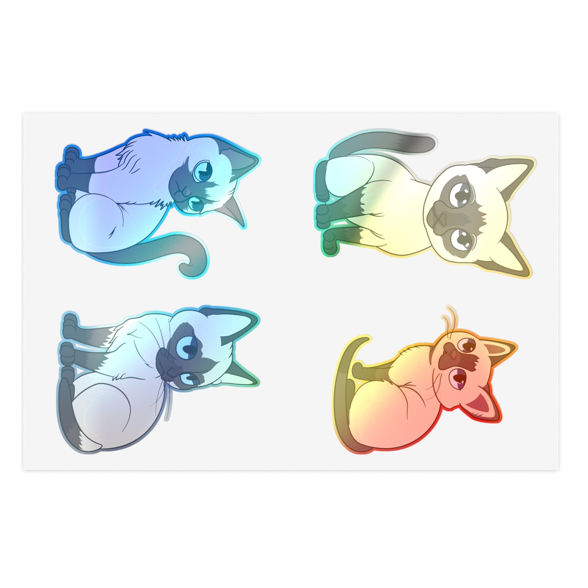 Siamese Cat Stickers, Siamese Cat Vinyl Stickers, Siamese Cat Decals ...