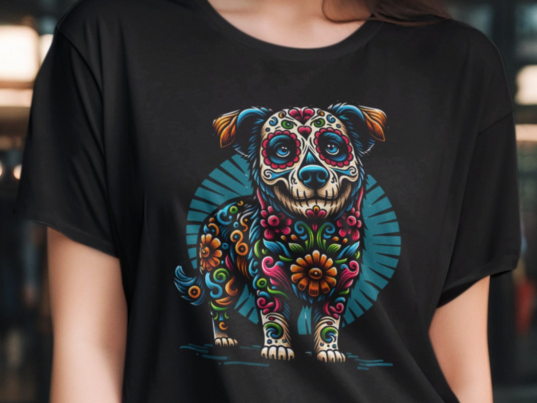 Day of the Dead Cattle Dog T-shirt Dia De Los Muertos Halloween Fall ...