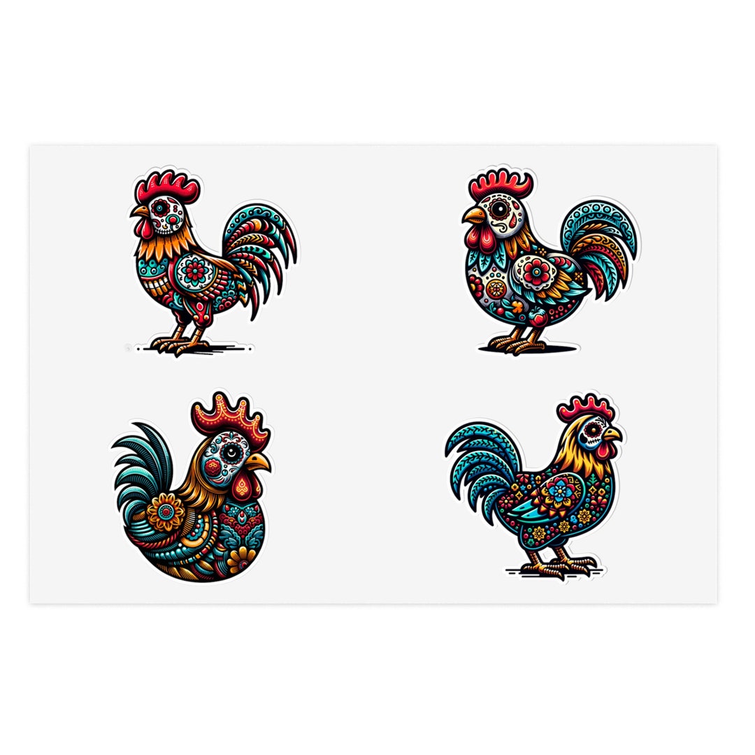 Chicken Stickers Cute Chicken Decals Day of the Dead Chicken Gift ...
