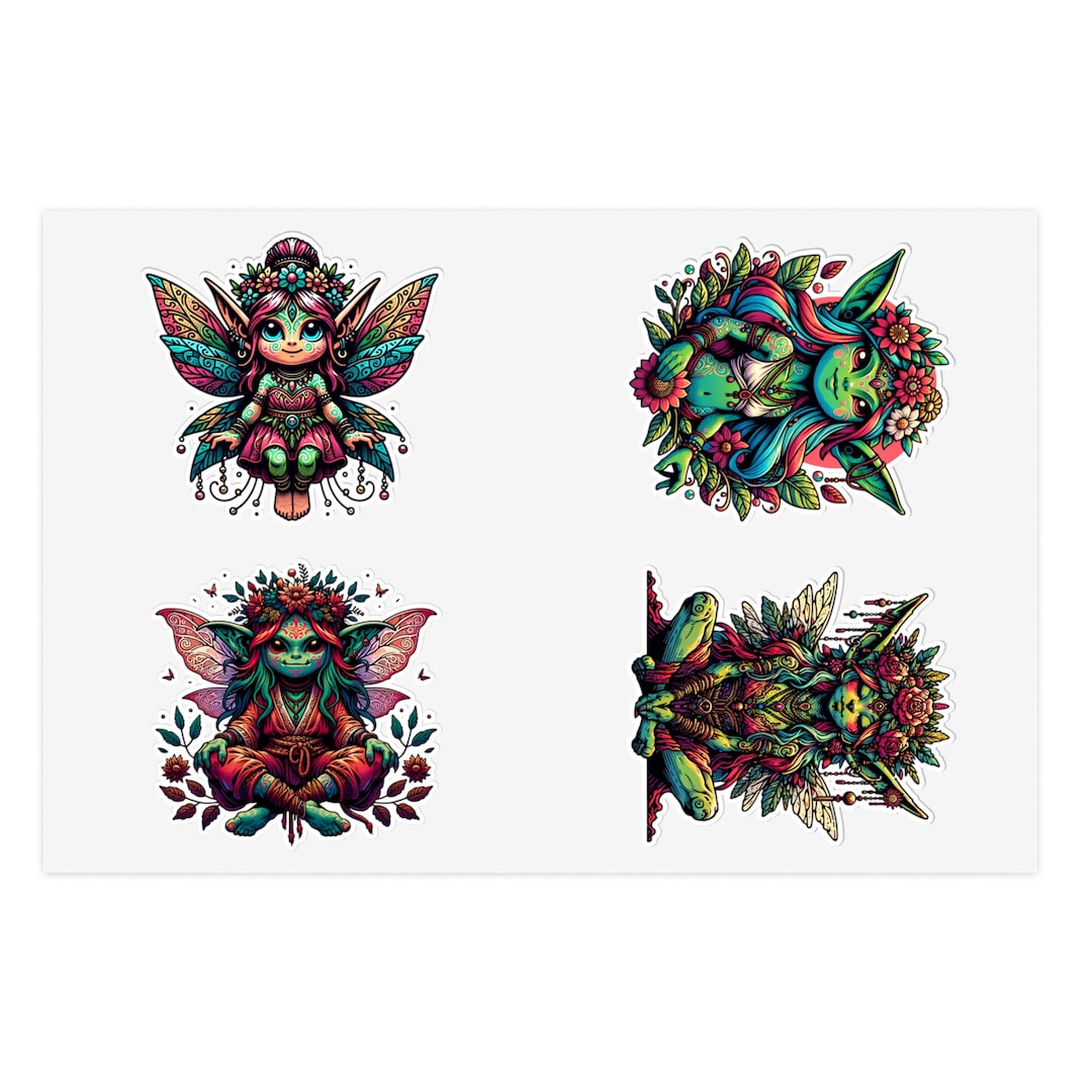 Boho Goblincore Fairy Stickers Fantasy Vinyl Decals Garden Fairy ...