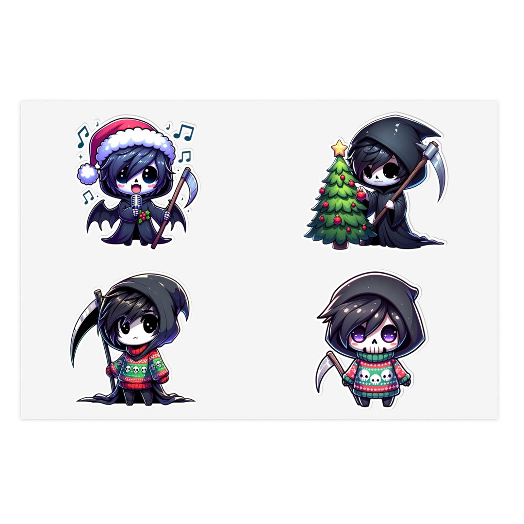 Grim Reaper Stickers Emo Holiday Stickers Grim Reaper Decals Grim ...