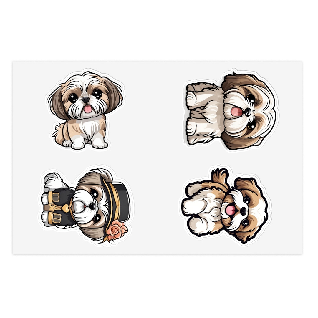 Shih Tzu Stickers Cute Shih Tzu Vinyl Stickers Shih Tzu Decals Laptop ...
