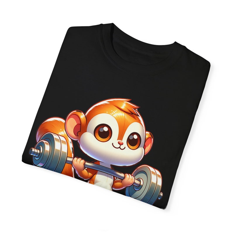 Spider Monkey Powerlifting T-shirt, Cute Spider Monkey Fitness Tee ...