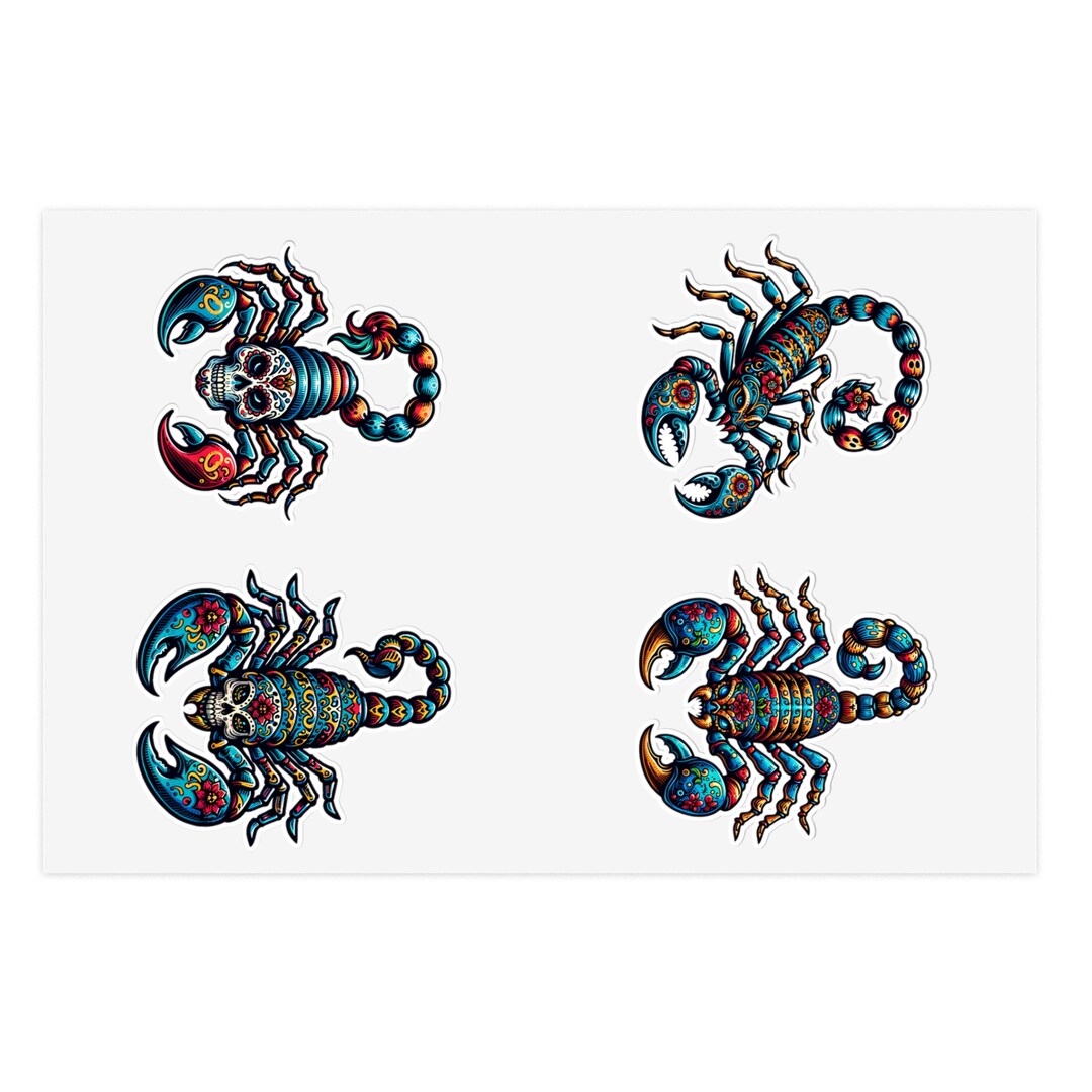 Sugar Skull Scorpion Stickers Dia De Los Muertos Decals Halloween Gift ...