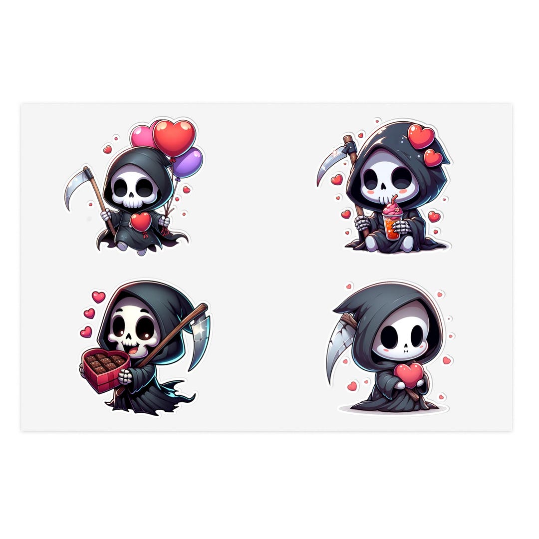 Grim Reaper Stickers Dark Humor Stickers Kawaii Decals Grim Reaper Gift ...