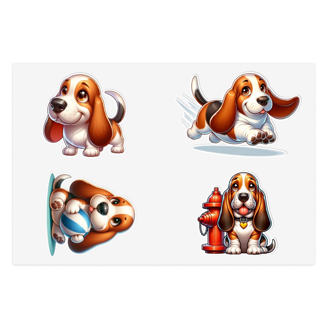 Basset Hound Dog Stickers Basset Hound Vinyl Stickers Basset Hound ...