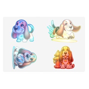 Basset Hound Dog Stickers Basset Hound Vinyl Stickers Basset Hound ...
