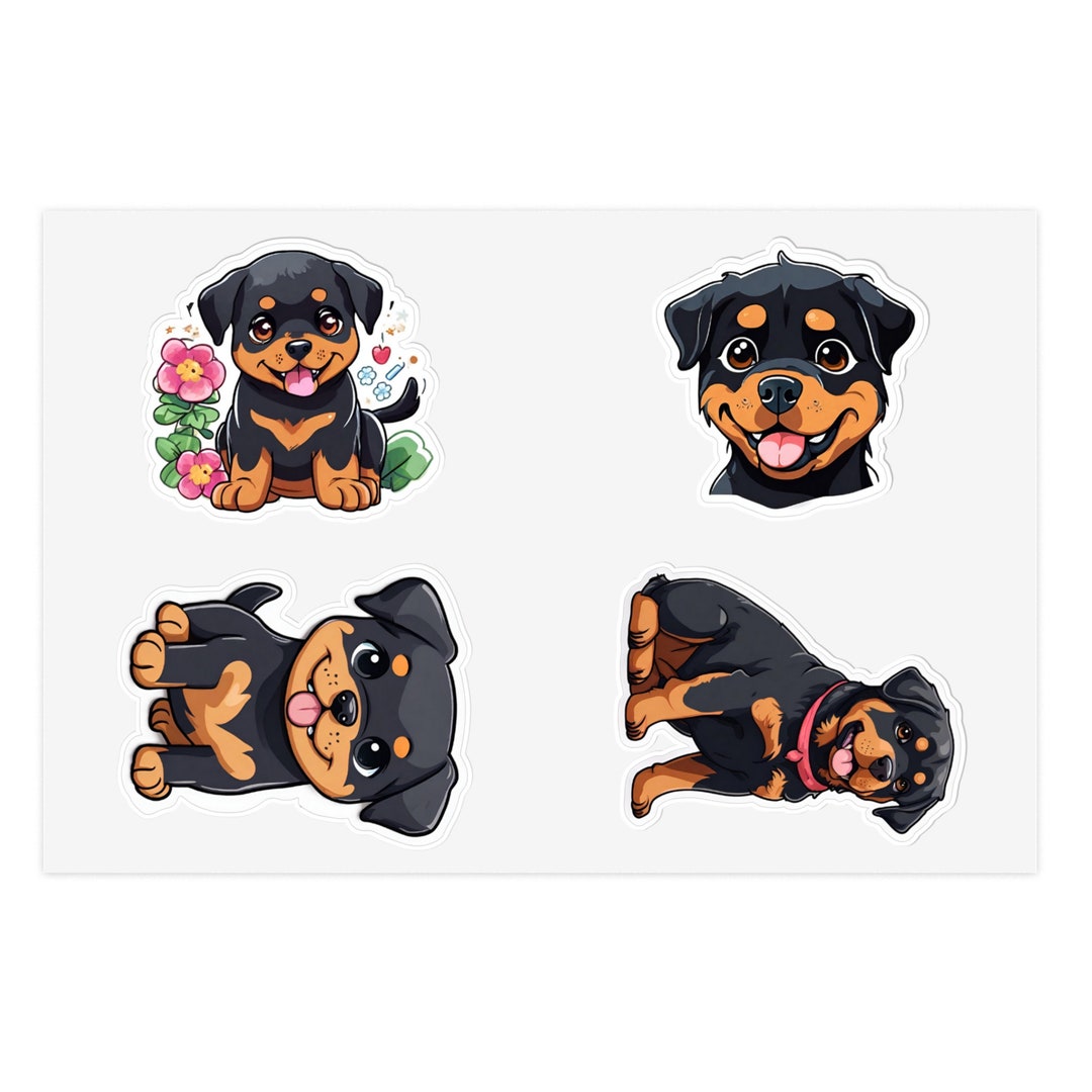 Rottweiler Stickers, Vinyl Stickers, Happy Rottweiler Stickers, Laptop ...
