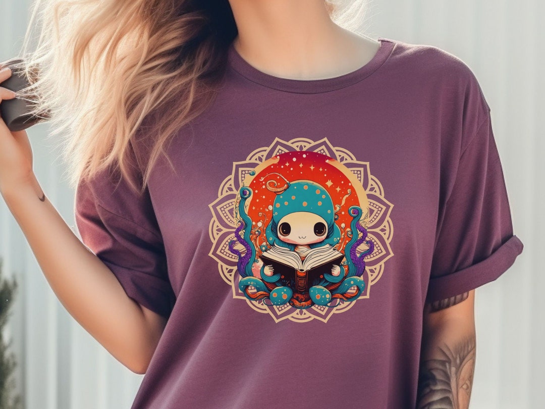 Boho Retro Comfort Color T-shirt, Vintage Octopus Tee, Floral Octo Tee, Nostalgic Vibes Tee ...