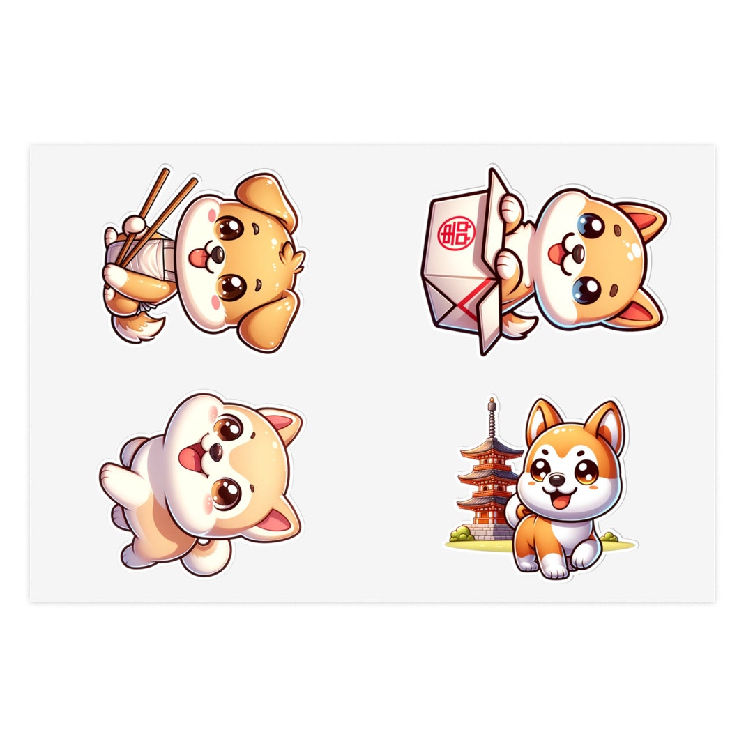 Korean Jindo Dog Stickers, Cute Jindo Dog Stickers, Korean Dog, Jindo ...