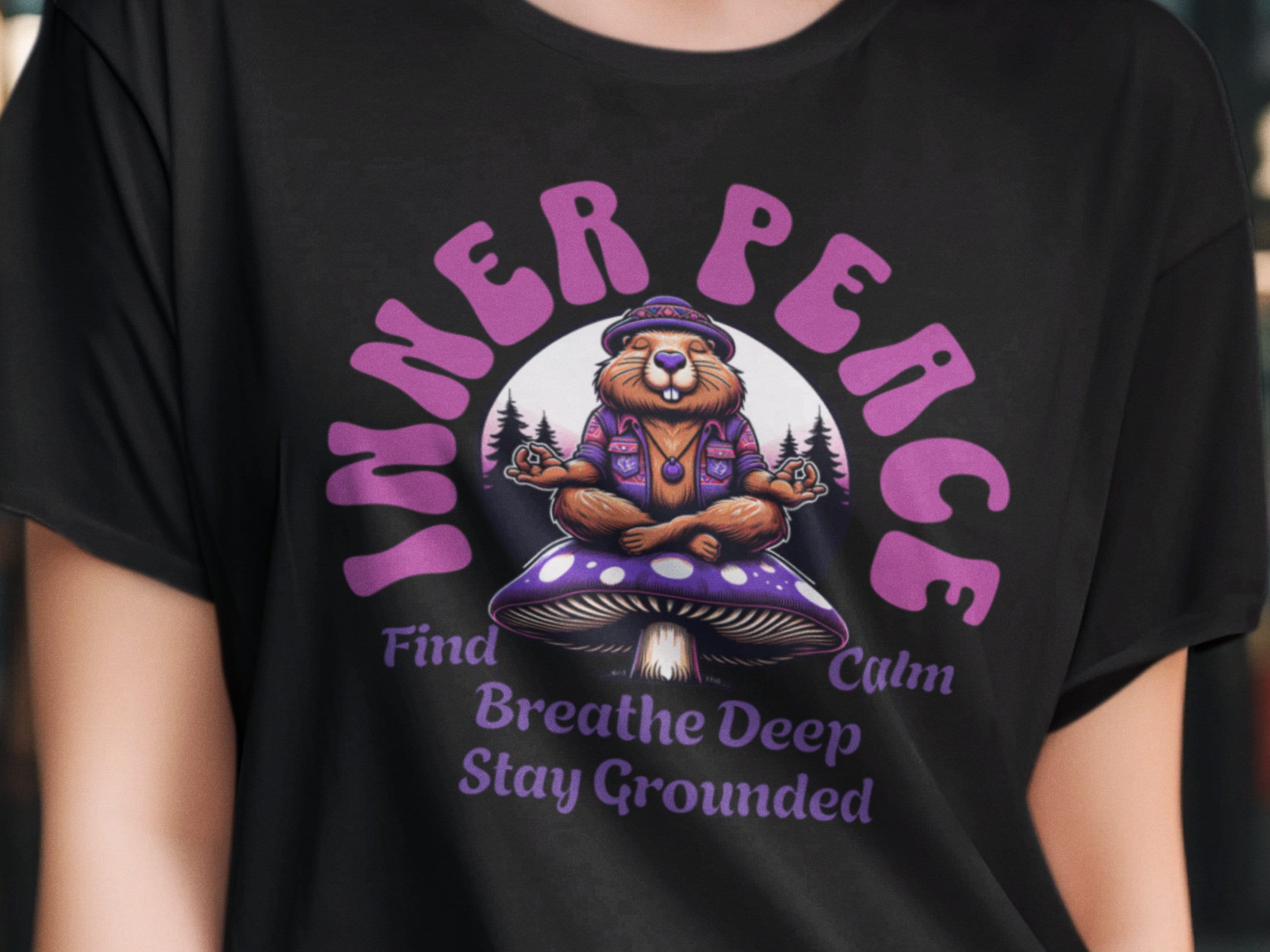 Inner Peace Find Calm Breathe Deep Stay Grounded Hippie Meditating ...