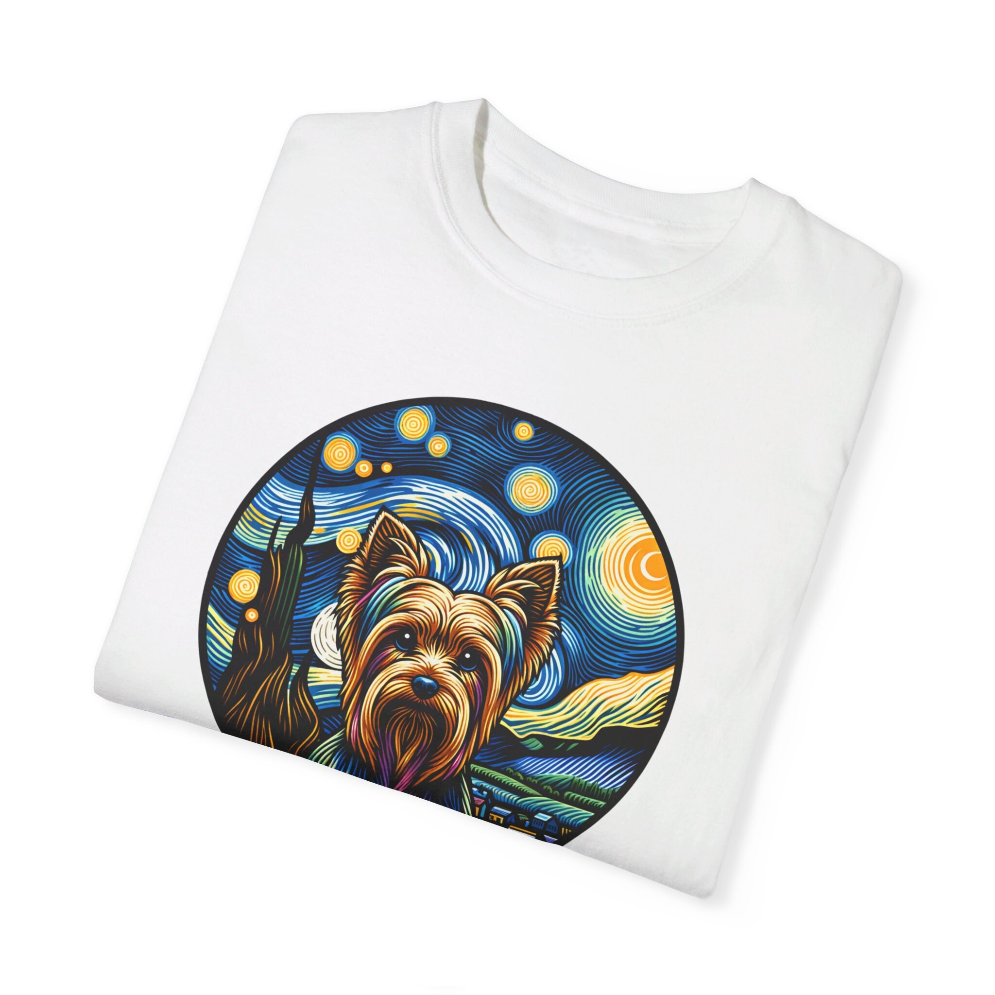 Van Gogh Starry Night Yorkie Shirt Dog Aesthetic Shirt Classical Art ...