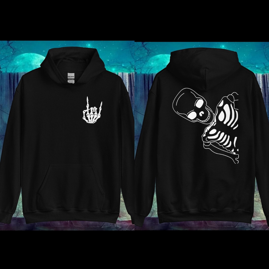 Skeleton Halloween Hoodie (front and Back) - Etsy