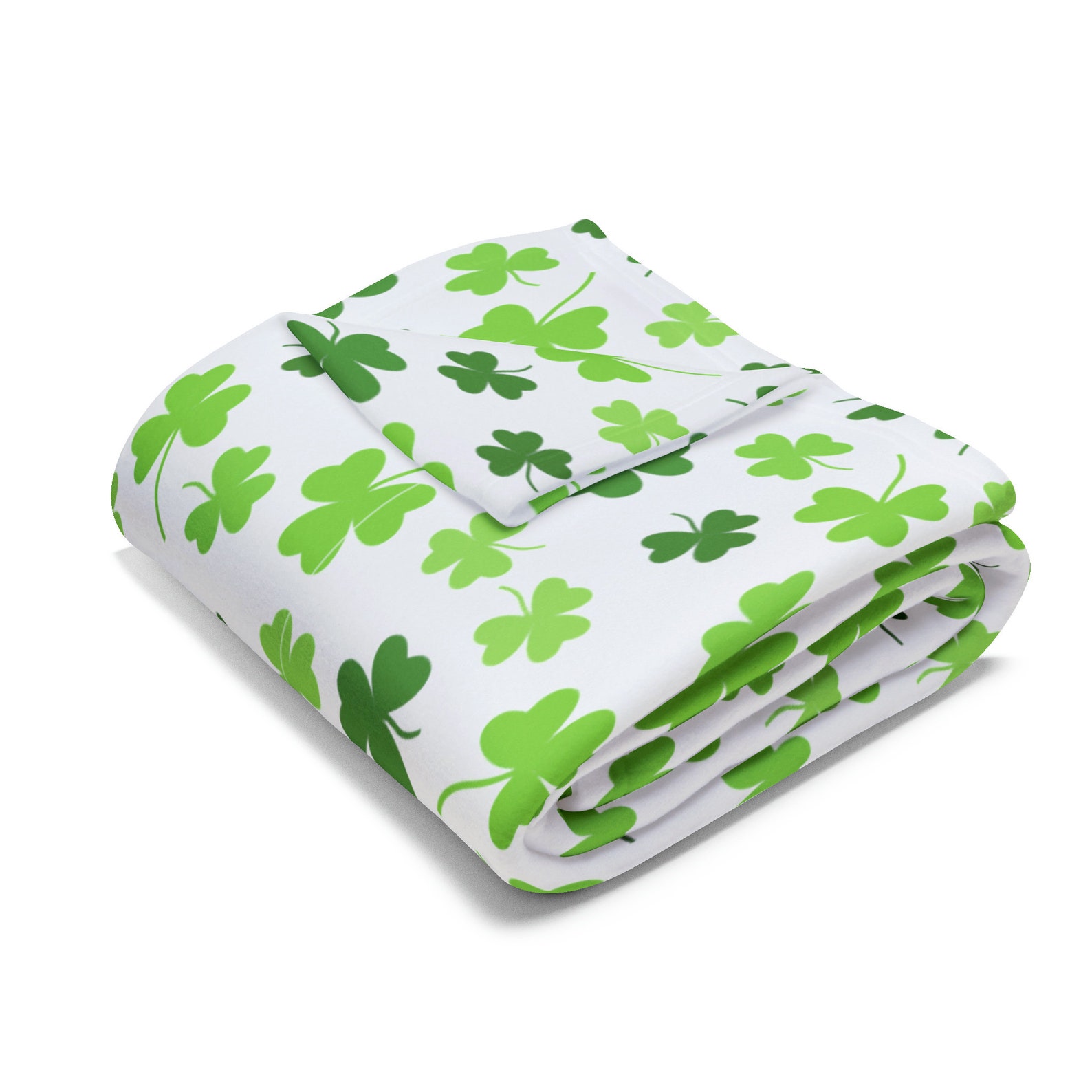 Shamrock Pattern Cozy Blanket - Lucky Shamrock Pattern Arctic Fleece ...