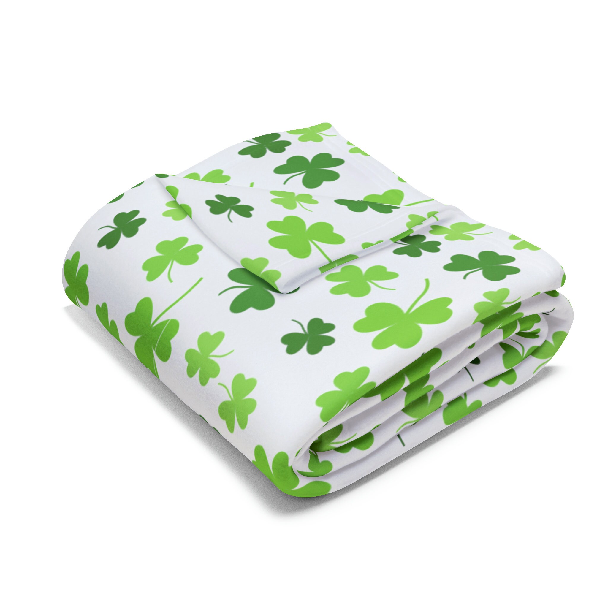 Shamrock Pattern Cozy Blanket - Lucky Shamrock Pattern Arctic Fleece ...