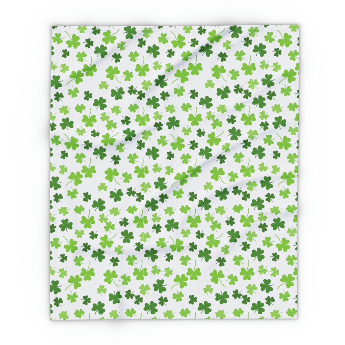 Shamrock Pattern Cozy Blanket - Lucky Shamrock Pattern Arctic Fleece ...