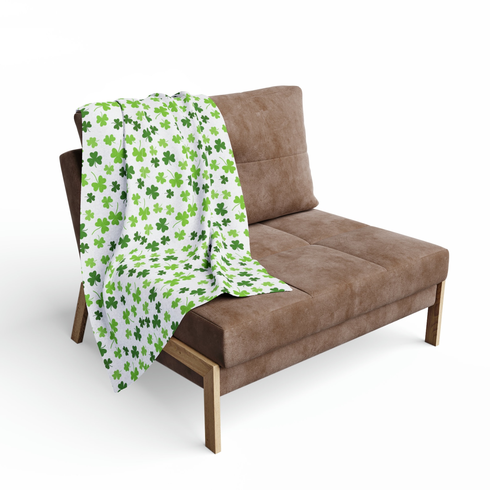 Shamrock Pattern Cozy Blanket - Lucky Shamrock Pattern Arctic Fleece ...