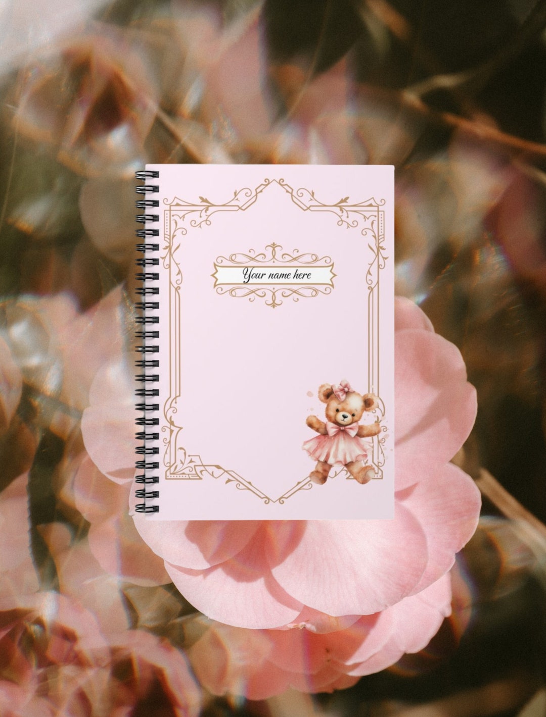 Personalized Coquette Teddy Bear Journal Coquette Room Decor Aesthetic ...