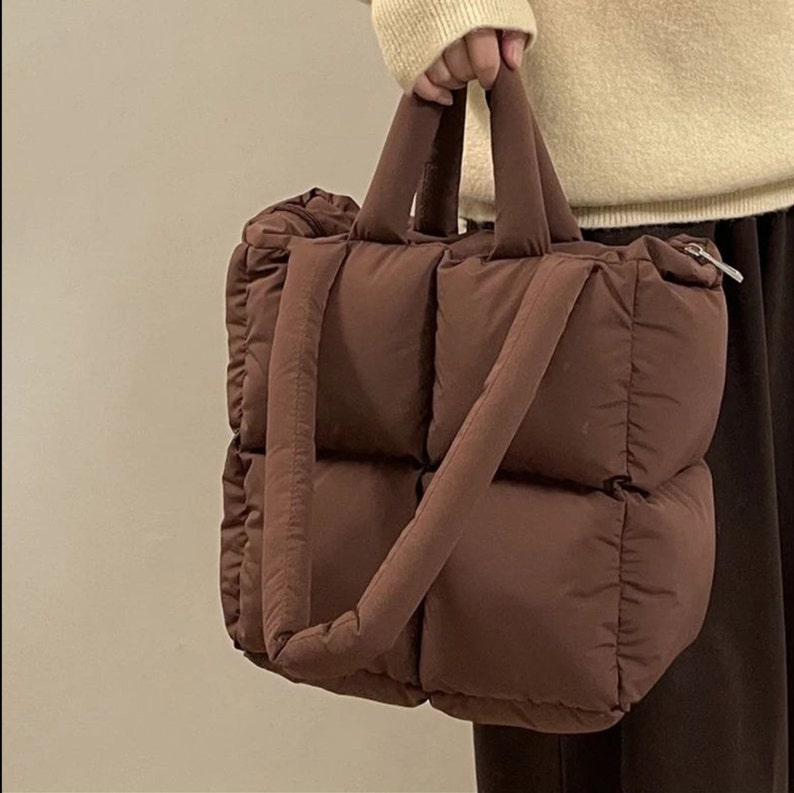 Puffy Bag Trendy Shoulder Bag for Women Gift for Her Coquette Bag Gift Pink Puffer Tote Bag ...