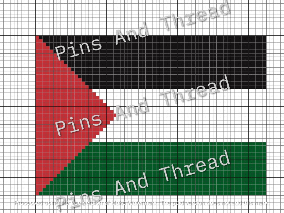 Palestine Flag Beginner Cross Stitch Pattern - Etsy