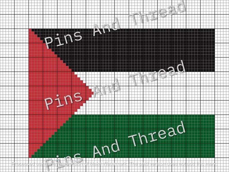 Palestine Flag Beginner Cross Stitch Pattern - Etsy