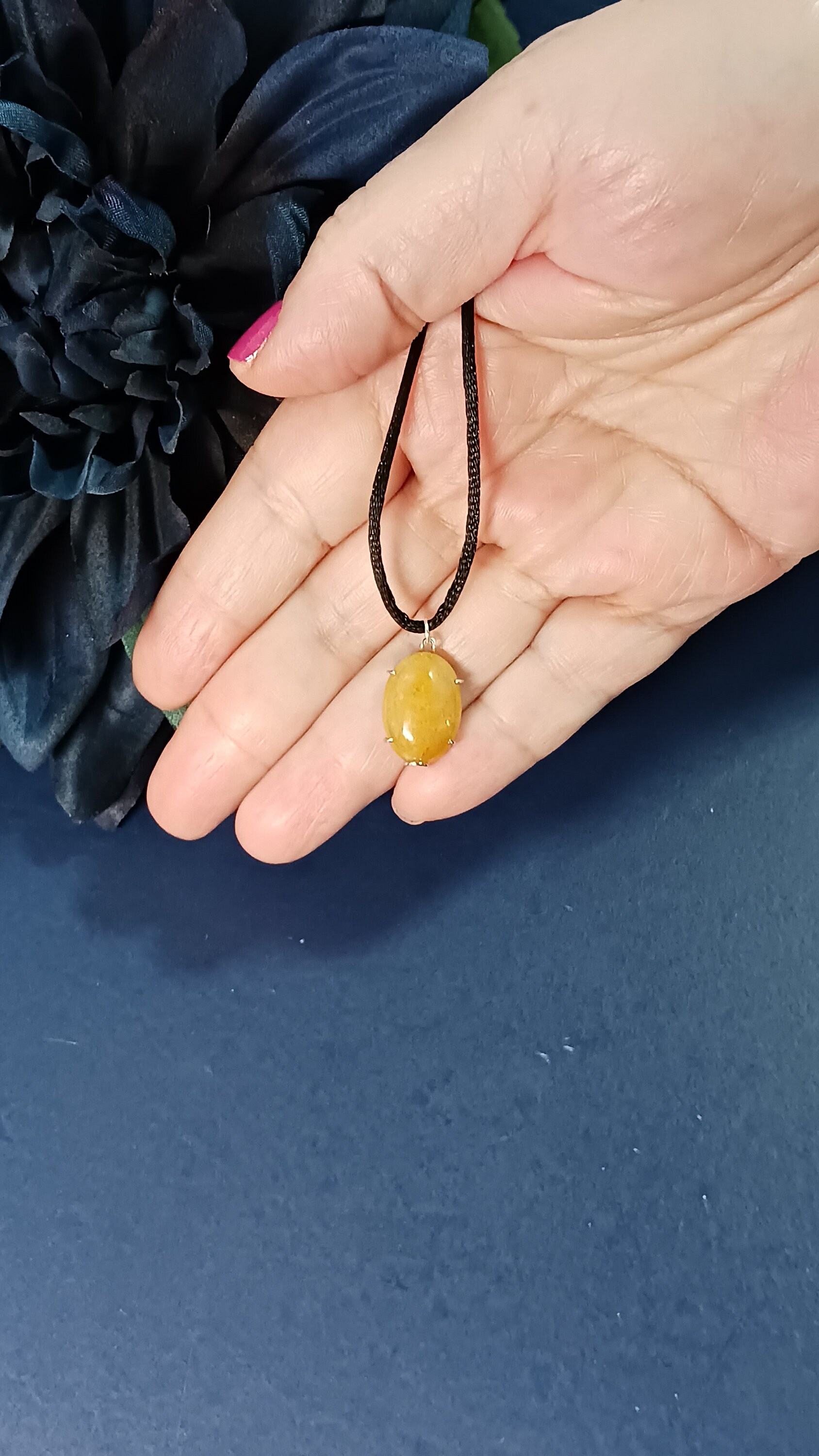 Yellow Nephrite Necklace, Y2K Necklace, Chakra Pendant, Nephrite Charm ...