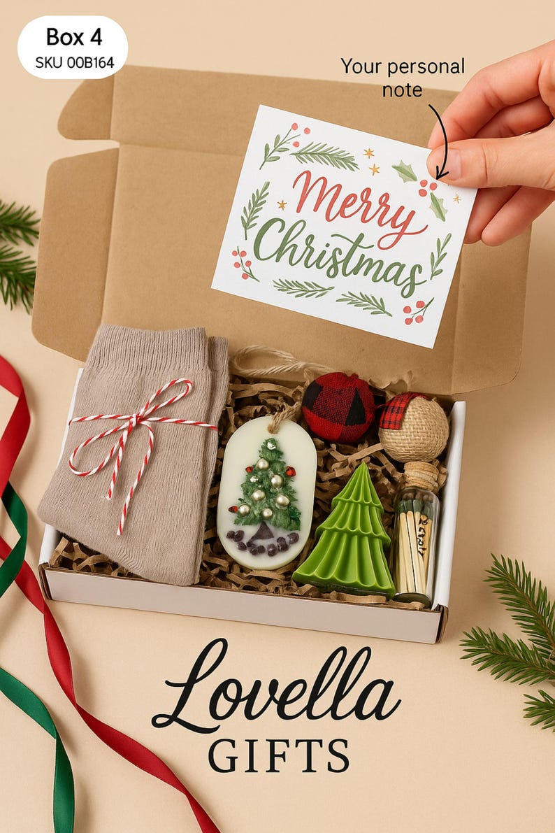 Christmas Spa Gift Box Handmade Soap Candle Bath Salt Ornament Winter ...