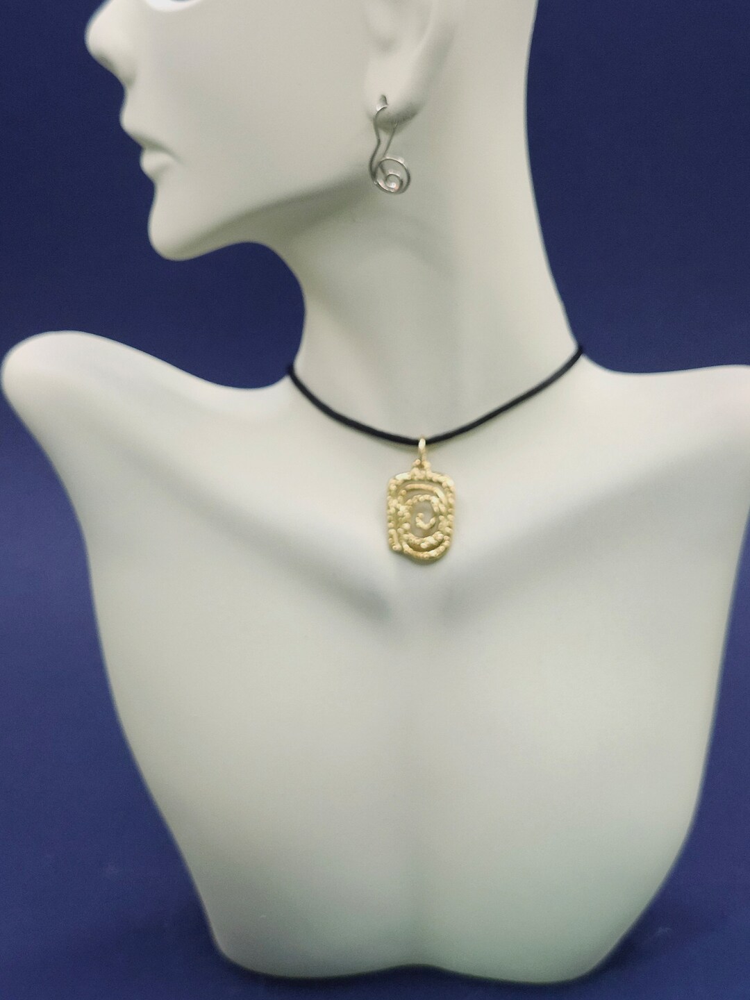 Swirl Pendant, Rectangular Spiral, Vortex Carved Charm, Pendant ...