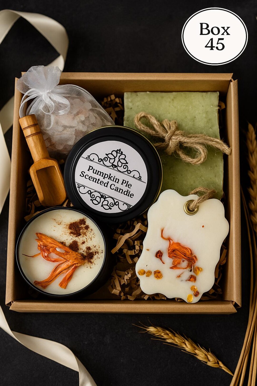 Hygge Fall Gift Box: Pumpkin Spice Spa Set, Handmade Candle & Soap - Etsy
