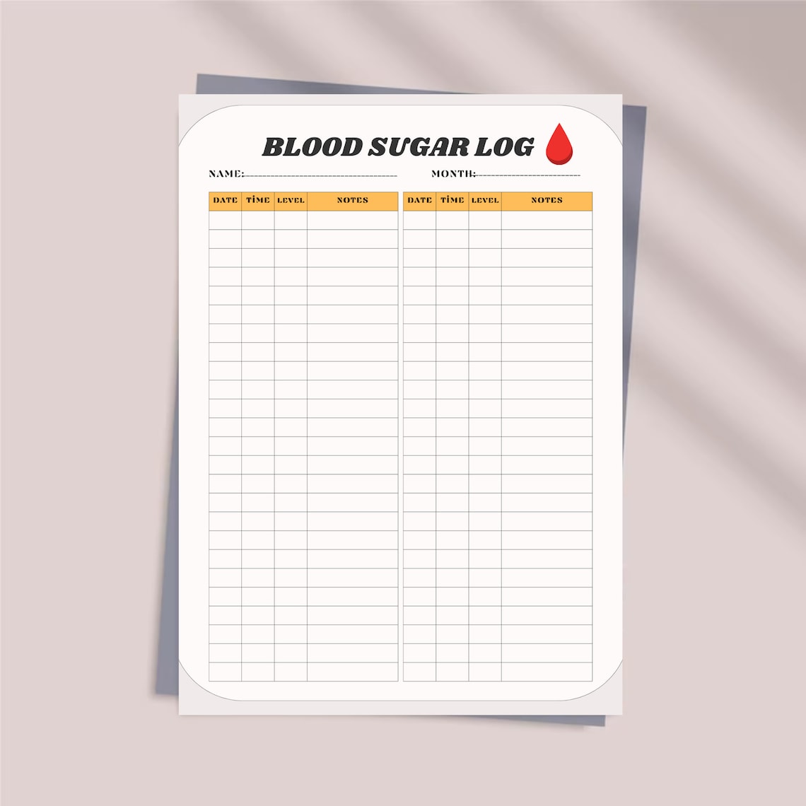 Blood Pressure Log Printable | High Blood Pressure Tracker Template ...