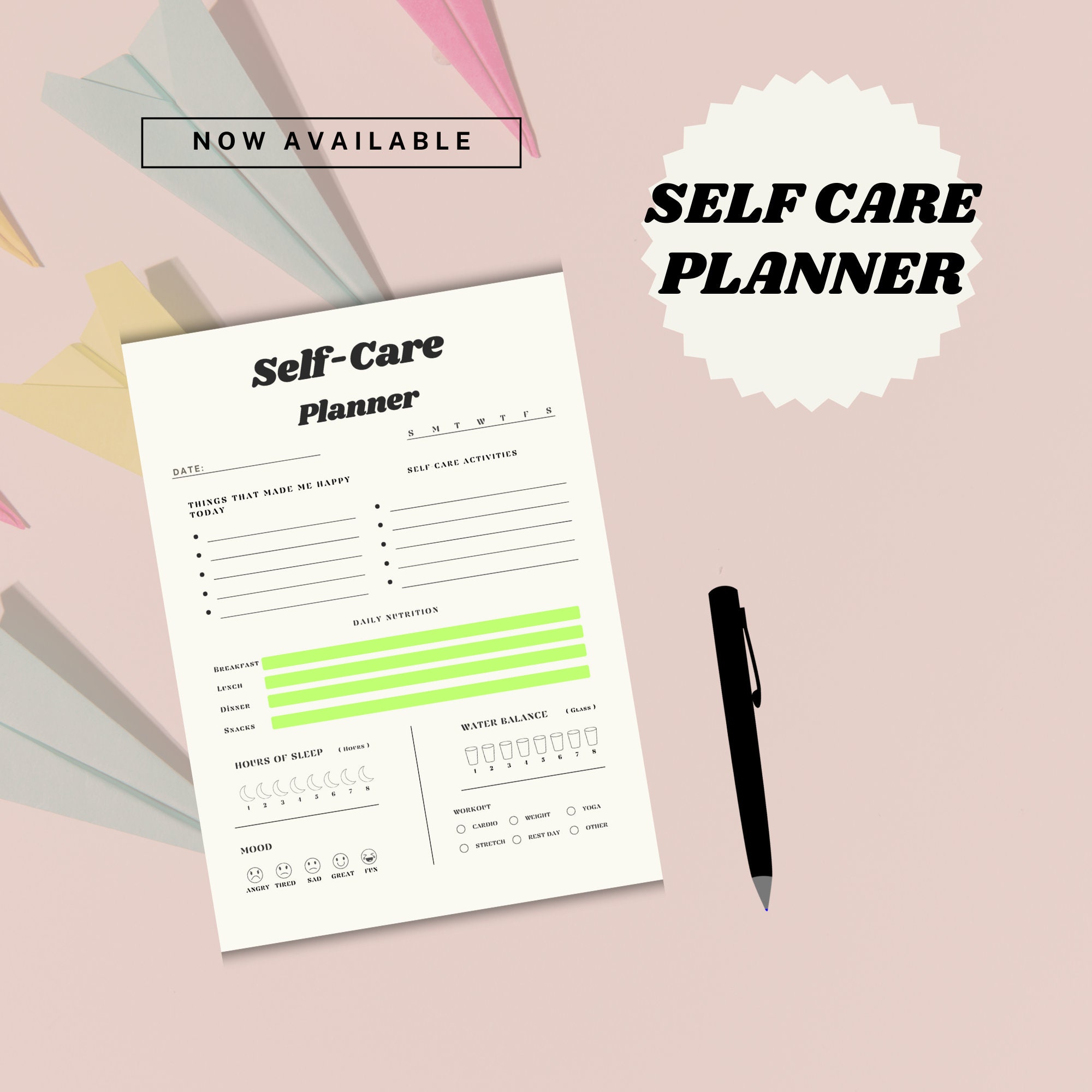 Self-care Planner Printable Mindfulness Workbook Self-love Mental ...