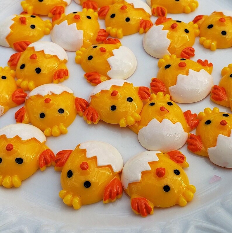 Resin Chick Cabochons, Easter Craft Embellishments, Phone Case Decor ...