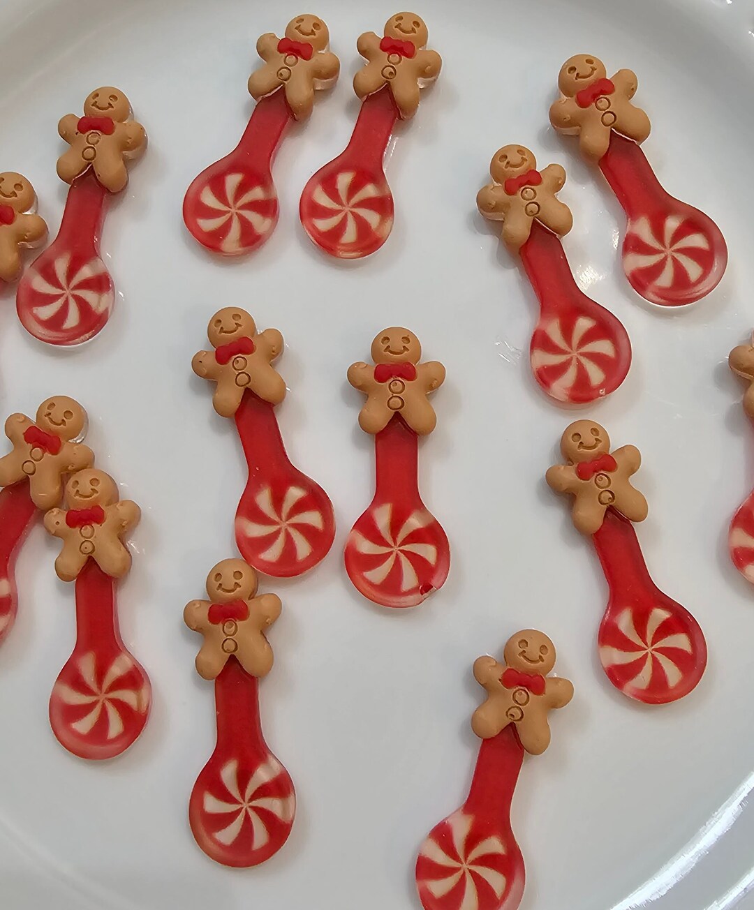 Gingerbread Peppermint Spoon Flat Back Resin Cabochons. - Etsy