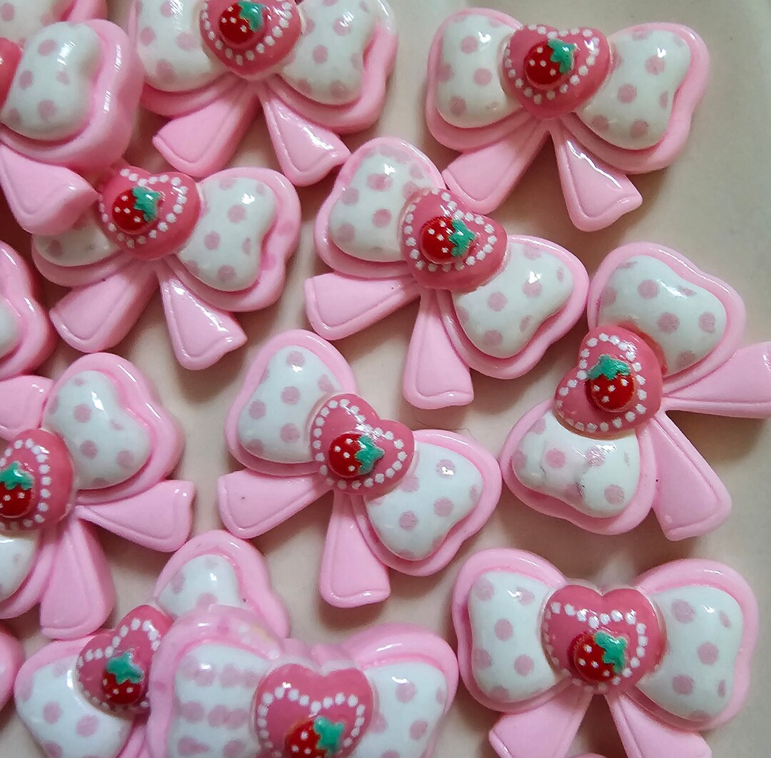 Bow With a Strawberry Cabochon - Etsy