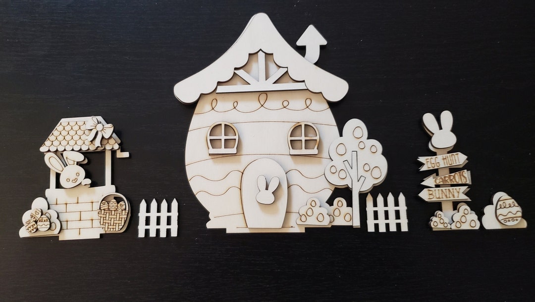 Stand-alone Easter Bunny House - Etsy