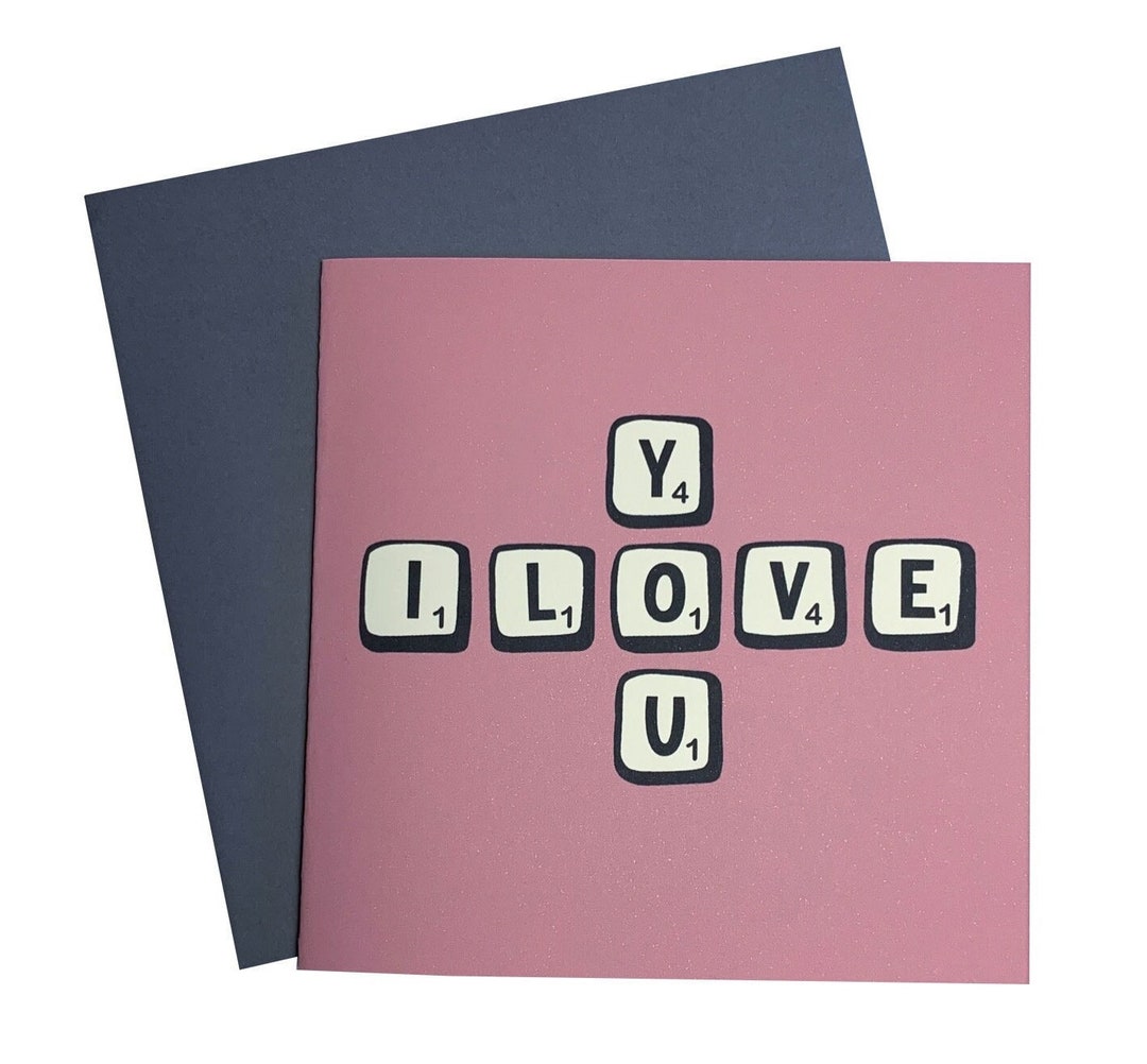Scrabble Love Card: Funny Valentine's Day Pink Greeting Card - Etsy