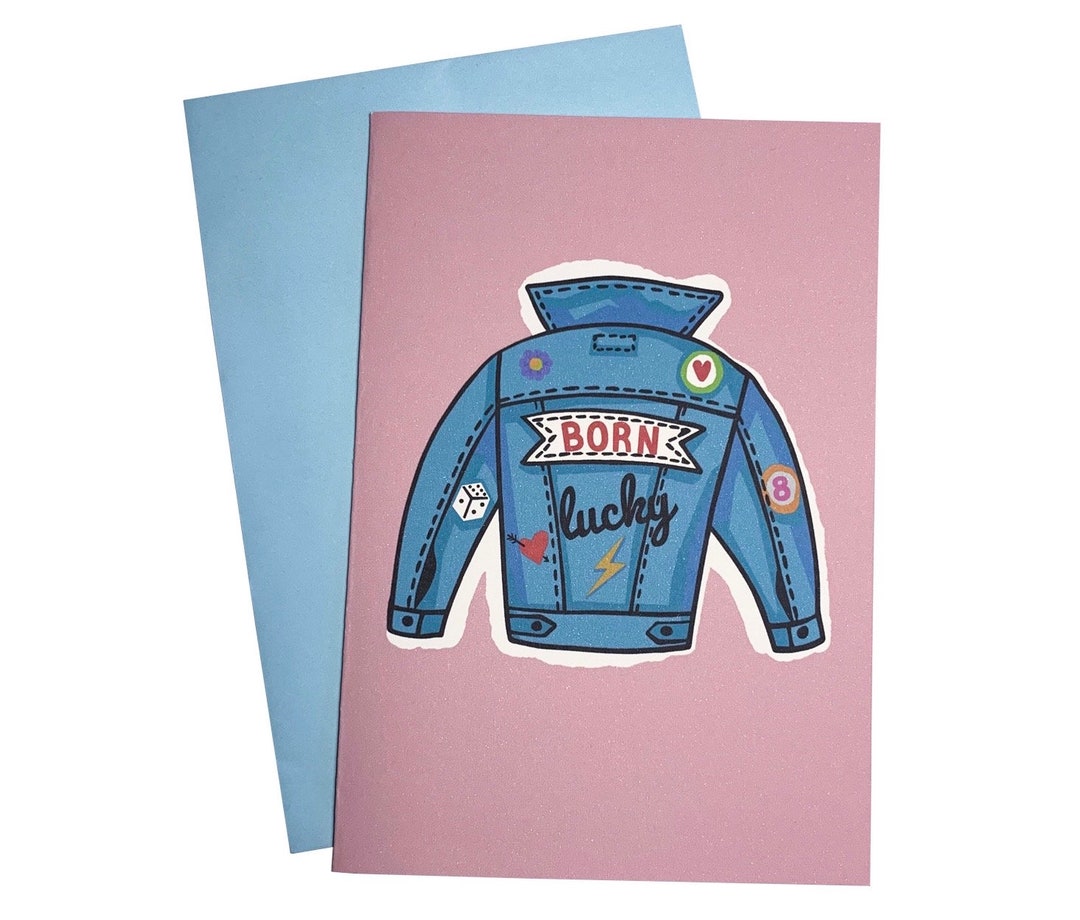 Denim Jacket Card, Parody Card, Stylish Card, Blank Card, Personalized ...