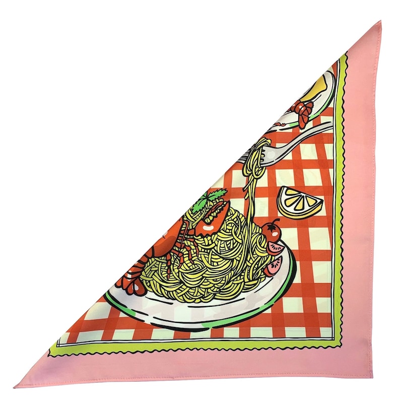 Lobster Pasta Satin Scarf: Italian Art Print, Funny Foodie Gift - Etsy