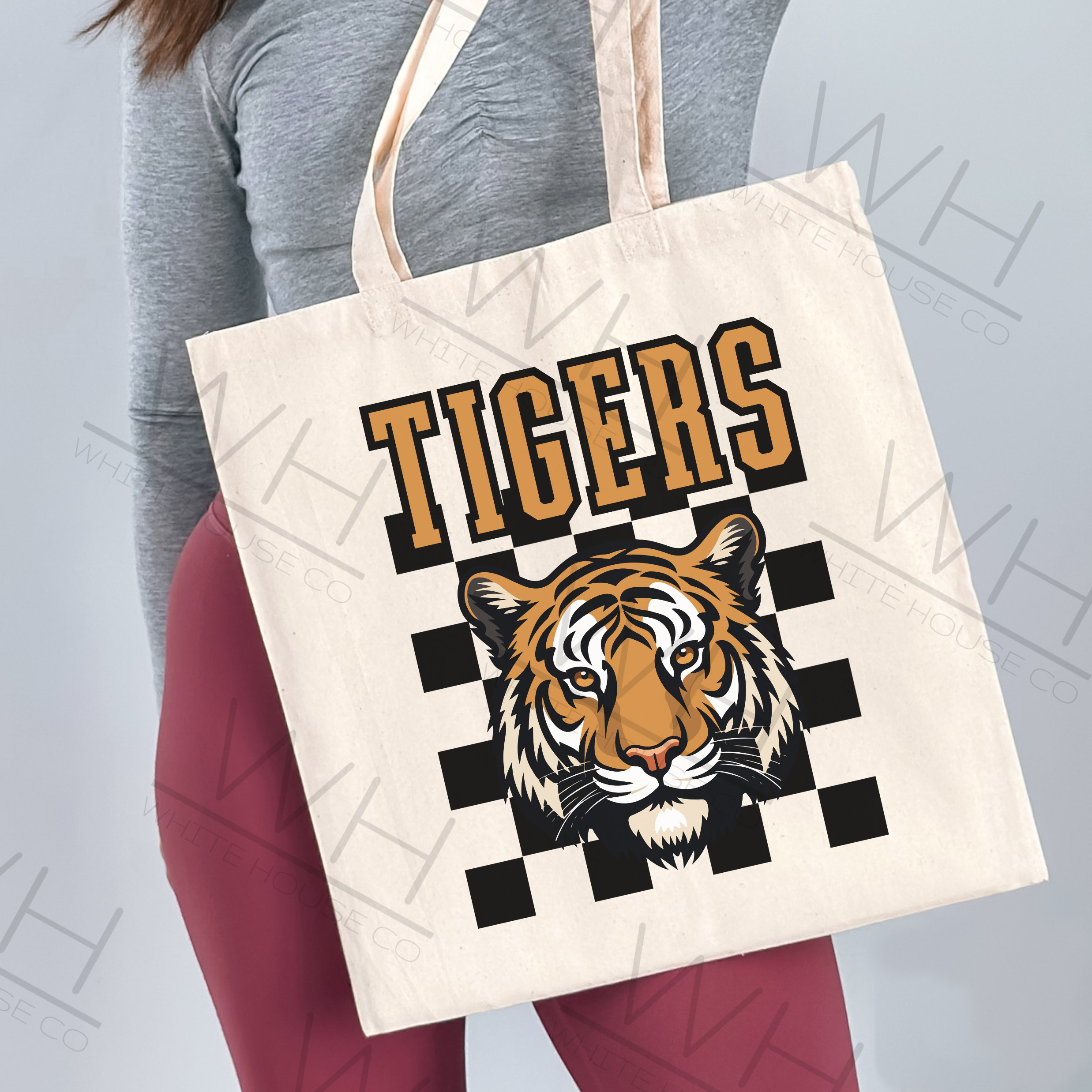 Retro Tiger PNG, Checkered, Tiger File, Tiger Mascot, Go Tigers File ...