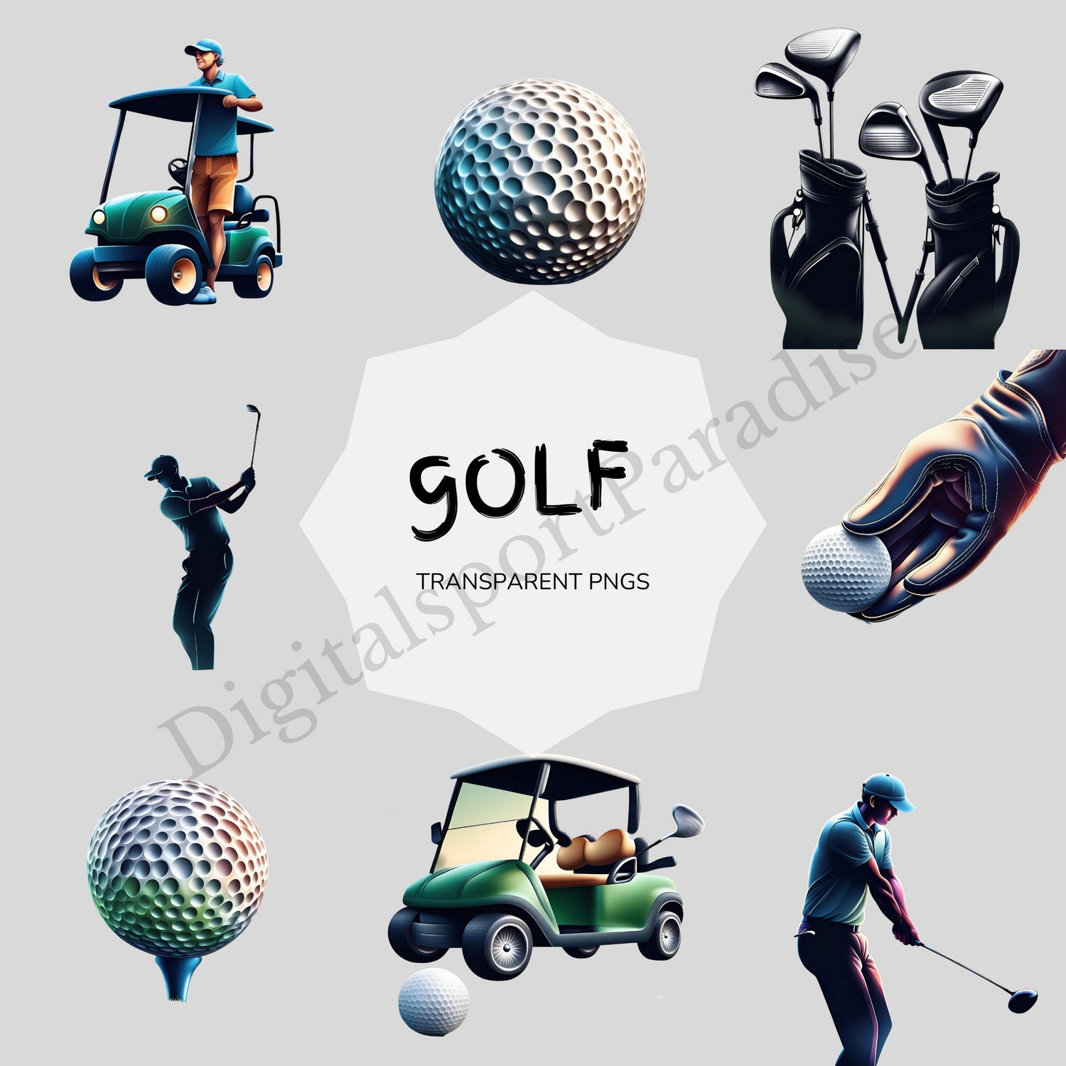 Sports Clipart, Golf Clipart, Golf Bag, Golf Club Png, Golf Ball PNG ...