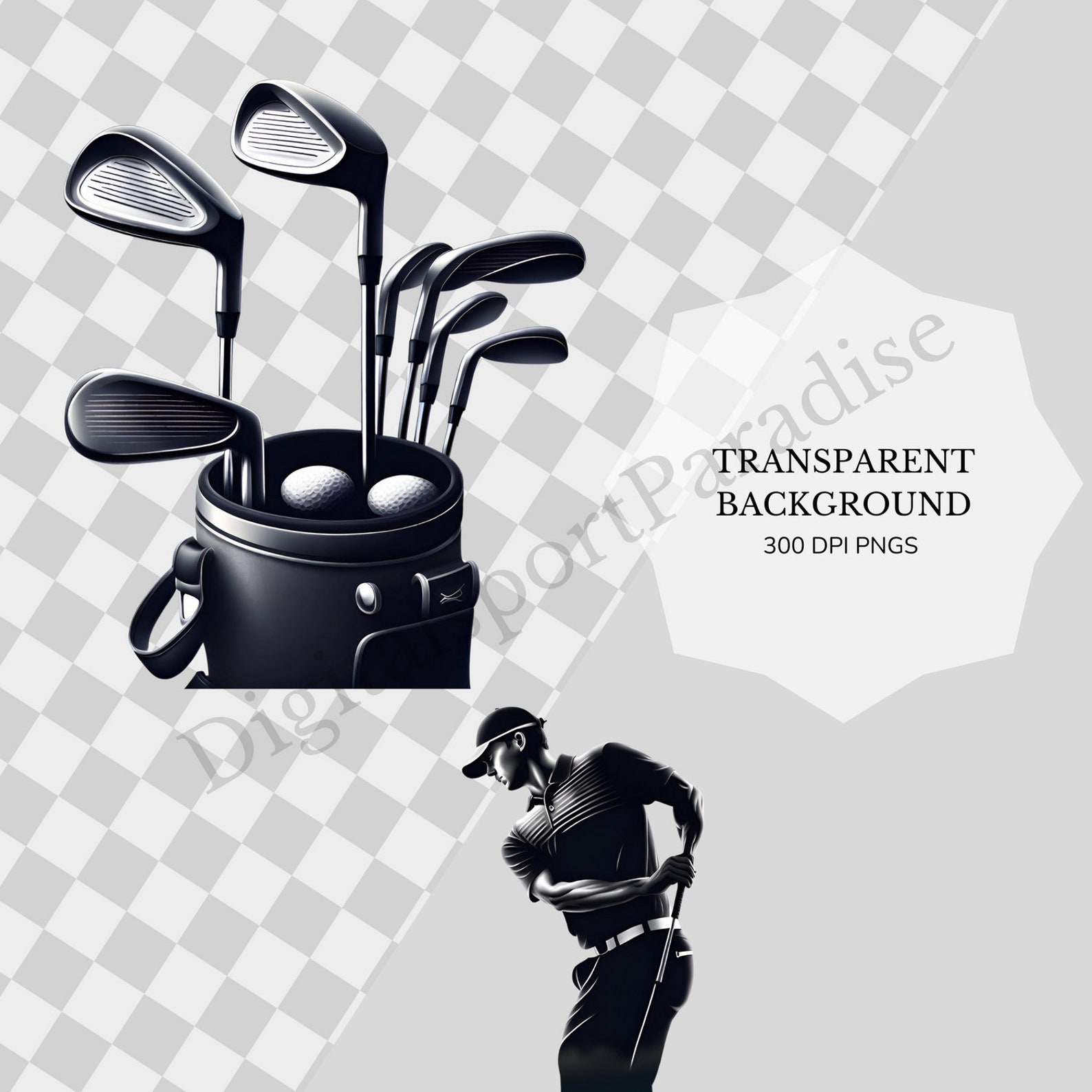 Sports Clipart, Golf Clipart, Golf Bag, Golf Club Png, Golf Ball PNG ...